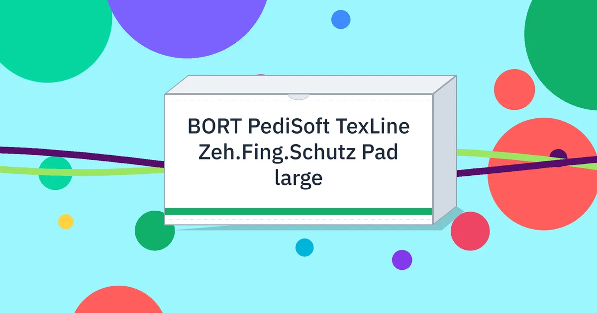 Symbolbild: Packung mit der Aufschrift BORT PediSoft TexLine Zeh.Fing.Schutz Pad large (PZN 05563328) – Verfügbarkeit und Bezug in Apotheken in Frankfurt am Main