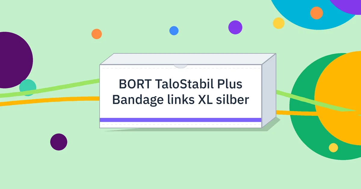 Symbolbild: Packung mit der Aufschrift BORT TaloStabil Plus Bandage links XL silber (PZN 07672139) – Verfügbarkeit und Bezug in Apotheken in Frankfurt am Main