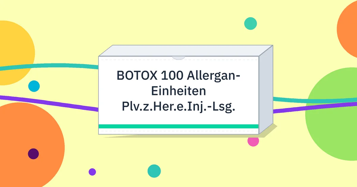 Symbolbild: Packung mit der Aufschrift BOTOX 100 Allergan-Einheiten Plv.z.Her.e.Inj.-Lsg. (PZN 18684068) – Verfügbarkeit und Bezug in Apotheken in Frankfurt am Main