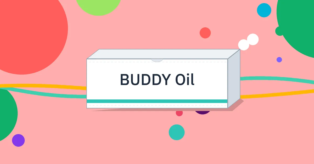 Symbolbild: Packung mit der Aufschrift BUDDY Oil (PZN 18437884) – Verfügbarkeit und Bezug in Apotheken in Frankfurt am Main