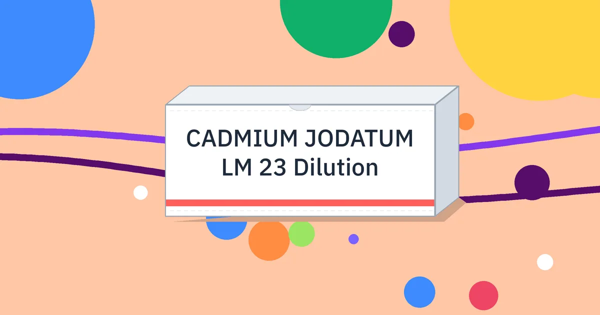 Symbolbild: Packung mit der Aufschrift CADMIUM JODATUM LM 23 Dilution (PZN 12798440) – Verfügbarkeit und Bezug in Apotheken in Frankfurt am Main