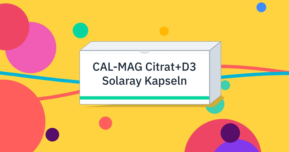 Symbolbild: Packung mit der Aufschrift CAL-MAG Citrat+D3 Solaray Kapseln (PZN 17253573) – Verfügbarkeit und Bezug in Apotheken in Frankfurt am Main