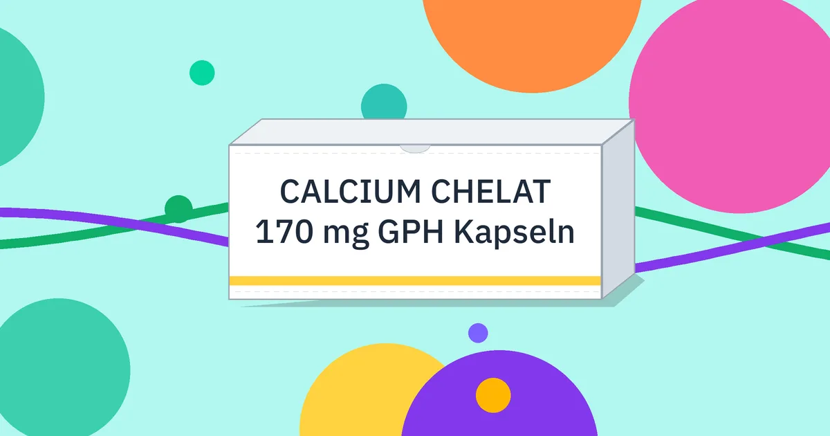 Symbolbild: Packung mit der Aufschrift CALCIUM CHELAT 170 mg GPH Kapseln (PZN 10191231) – Verfügbarkeit und Bezug in Apotheken in Frankfurt am Main