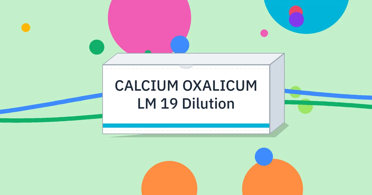 Symbolbild: Packung mit der Aufschrift CALCIUM OXALICUM LM 19 Dilution (PZN 13410314) – Verfügbarkeit und Bezug in Apotheken in Frankfurt am Main