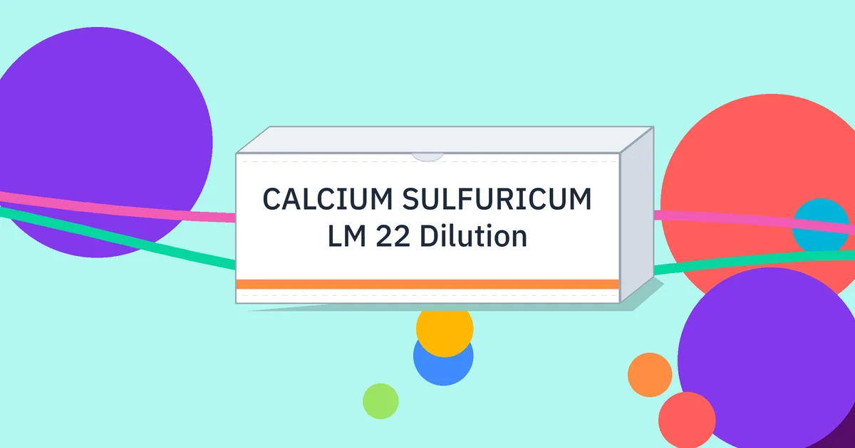 Symbolbild: Packung mit der Aufschrift CALCIUM SULFURICUM LM 22 Dilution (PZN 12807067) – Verfügbarkeit und Bezug in Apotheken in Frankfurt am Main
