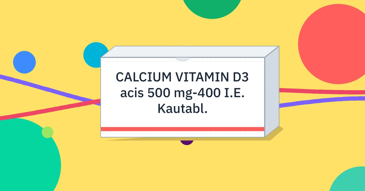 Symbolbild: Packung mit der Aufschrift CALCIUM VITAMIN D3 acis 500 mg-400 I.E. Kautabl. (PZN 11011219) – Verfügbarkeit und Bezug in Apotheken in Frankfurt am Main