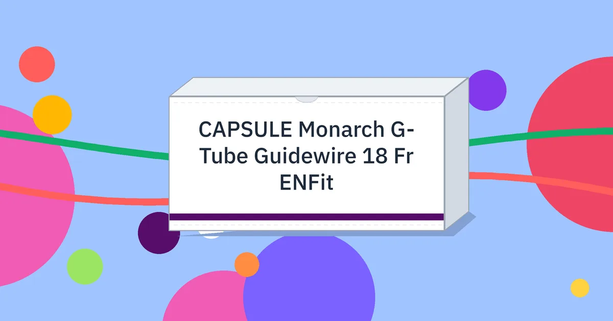 Symbolbild: Packung mit der Aufschrift CAPSULE Monarch G-Tube Guidewire 18 Fr ENFit (PZN 17601270) – Verfügbarkeit und Bezug in Apotheken in Frankfurt am Main