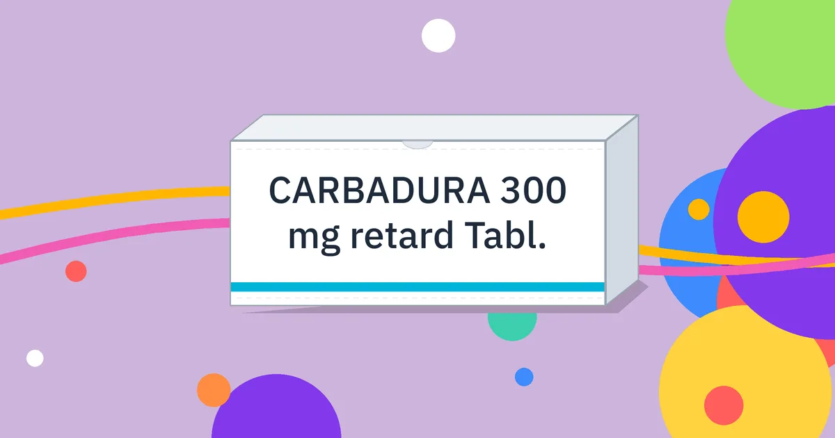 Symbolbild: Packung mit der Aufschrift CARBADURA 300 mg retard Tabl. (PZN 00914119) – Verfügbarkeit und Bezug in Apotheken in Frankfurt am Main
