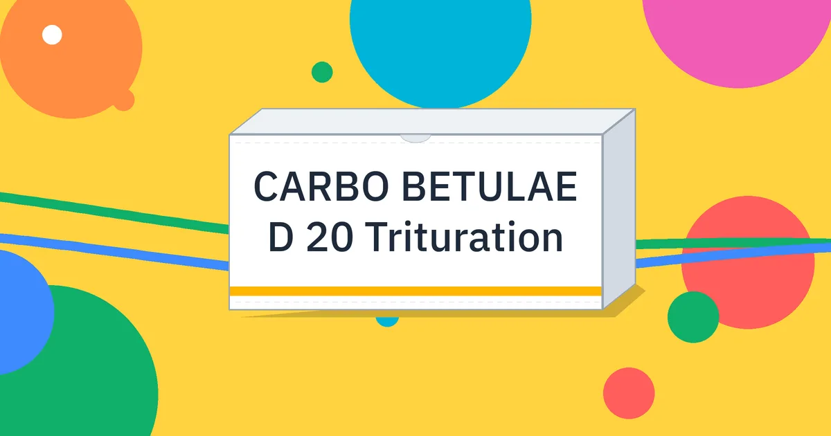 Symbolbild: Packung mit der Aufschrift CARBO BETULAE D 20 Trituration (PZN 01615809) – Verfügbarkeit und Bezug in Apotheken in Frankfurt am Main