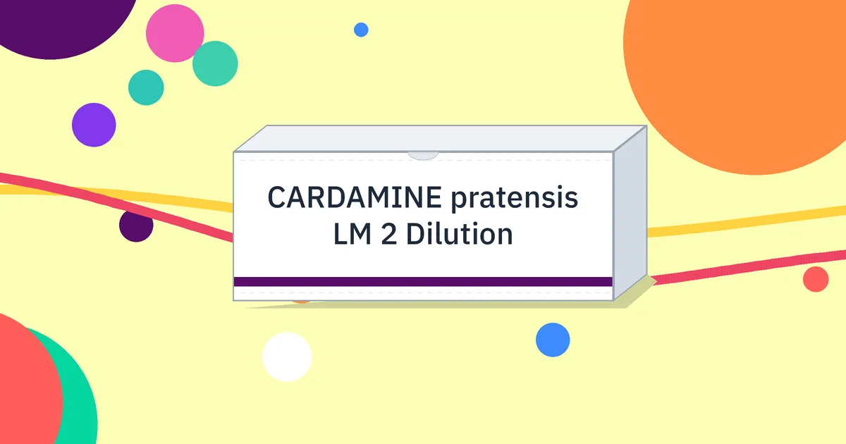 Symbolbild: Packung mit der Aufschrift CARDAMINE pratensis LM 2 Dilution (PZN 13429012) – Verfügbarkeit und Bezug in Apotheken in Frankfurt am Main