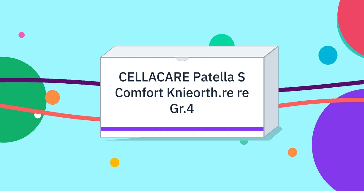 Symbolbild: Packung mit der Aufschrift CELLACARE Patella S Comfort Knieorth.re re Gr.4 (PZN 19251207) – Verfügbarkeit und Bezug in Apotheken in Frankfurt am Main