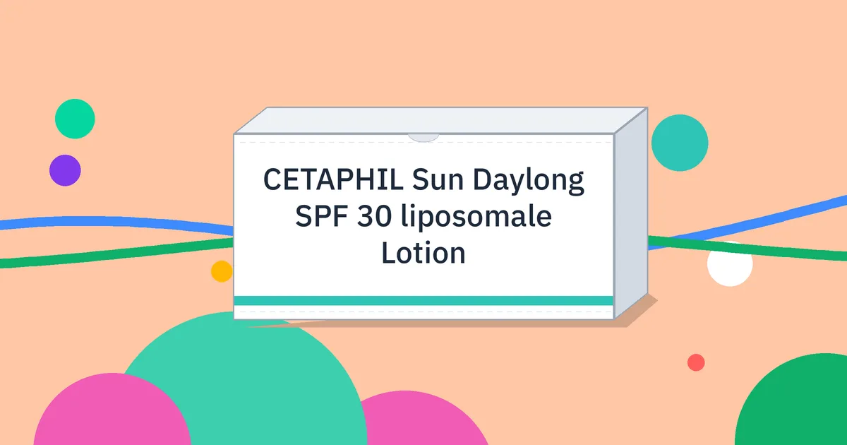 Symbolbild: Packung mit der Aufschrift CETAPHIL Sun Daylong SPF 30 liposomale Lotion (PZN 14237266) – Verfügbarkeit und Bezug in Apotheken in Frankfurt am Main