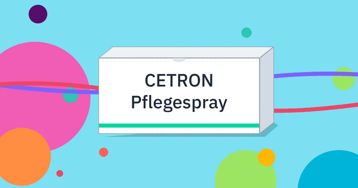 Symbolbild: Packung mit der Aufschrift CETRON Pflegespray (PZN 03040230) – Verfügbarkeit und Bezug in Apotheken in Frankfurt am Main