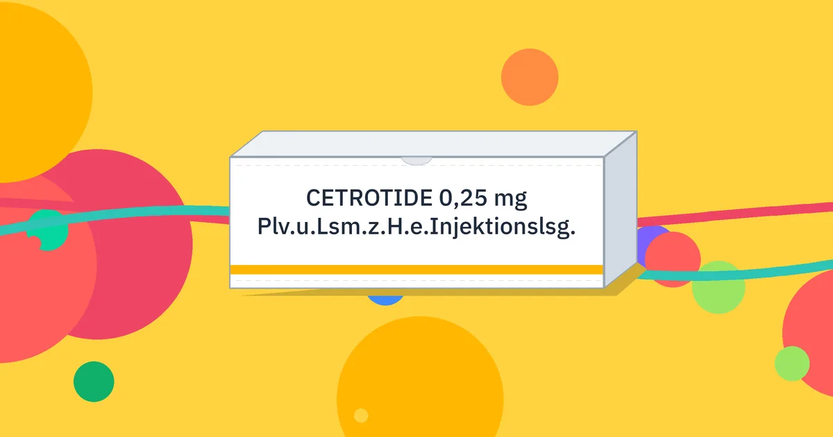 Symbolbild: Packung mit der Aufschrift CETROTIDE 0,25 mg Plv.u.Lsm.z.H.e.Injektionslsg. (PZN 00453598) – Verfügbarkeit und Bezug in Apotheken in Frankfurt am Main