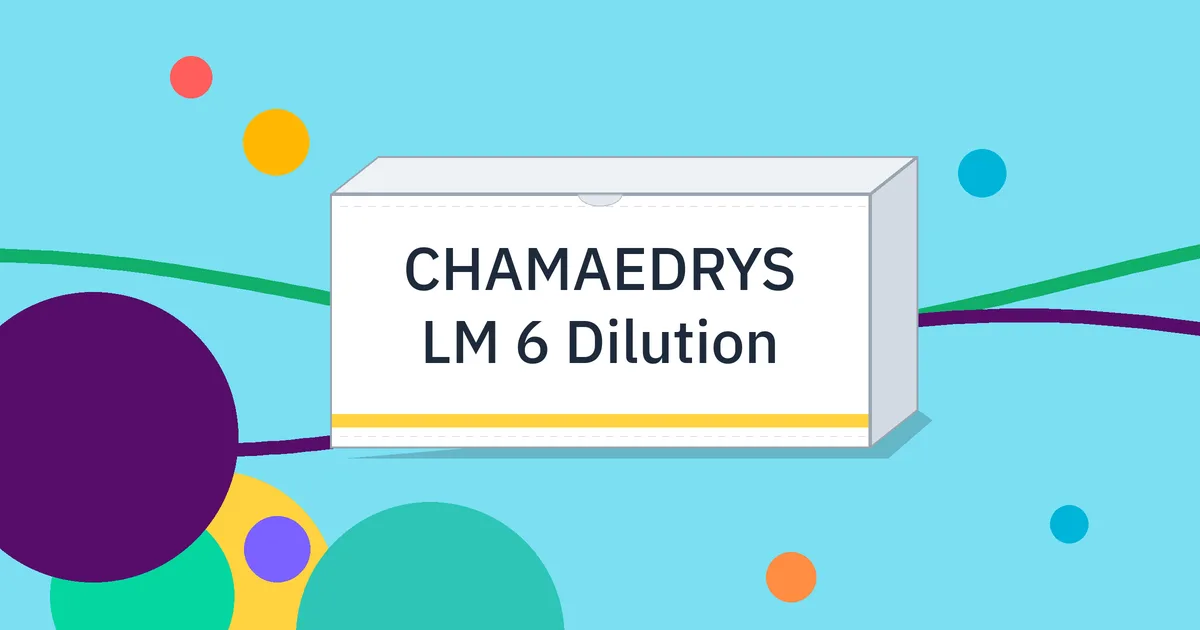 Symbolbild: Packung mit der Aufschrift CHAMAEDRYS LM 6 Dilution (PZN 13438413) – Verfügbarkeit und Bezug in Apotheken in Frankfurt am Main