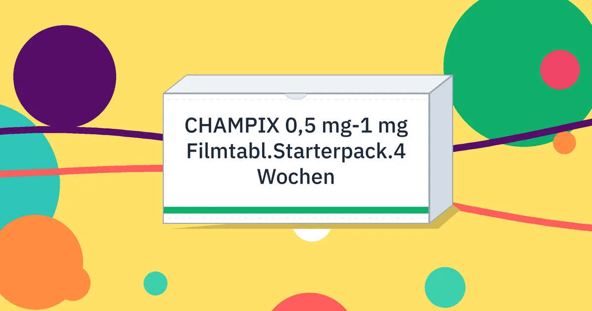 Symbolbild: Packung mit der Aufschrift CHAMPIX 0,5 mg-1 mg Filmtabl.Starterpack.4 Wochen (PZN 19142369) – Verfügbarkeit und Bezug in Apotheken in Frankfurt am Main