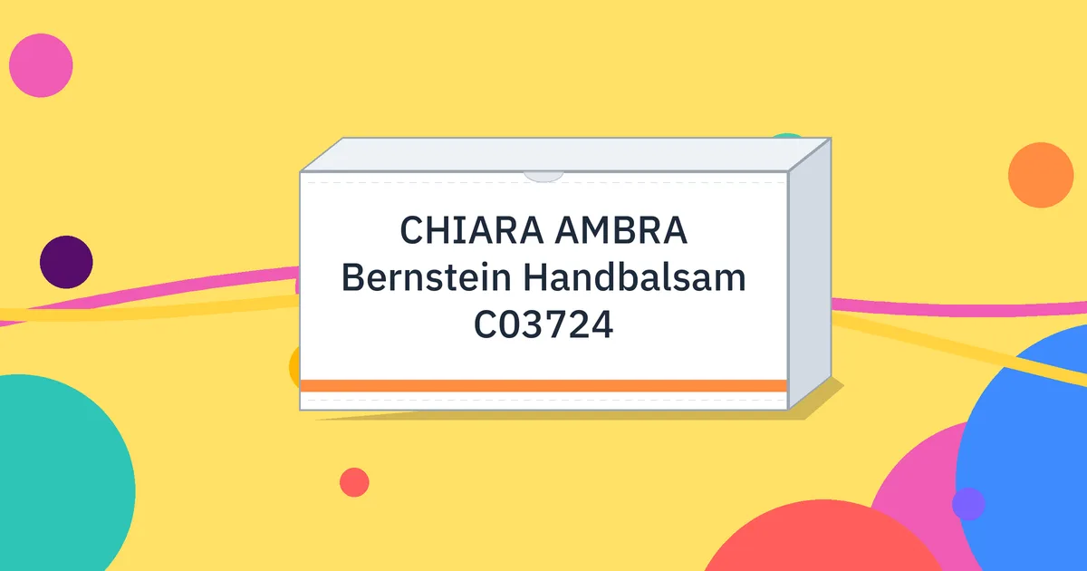 Symbolbild: Packung mit der Aufschrift CHIARA AMBRA Bernstein Handbalsam C03724 (PZN 03119960) – Verfügbarkeit und Bezug in Apotheken in Frankfurt am Main