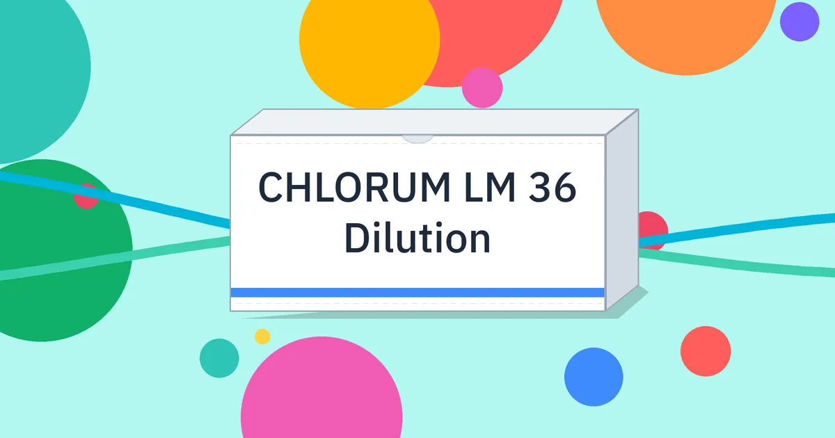 Symbolbild: Packung mit der Aufschrift CHLORUM LM 36 Dilution (PZN 12816669) – Verfügbarkeit und Bezug in Apotheken in Frankfurt am Main