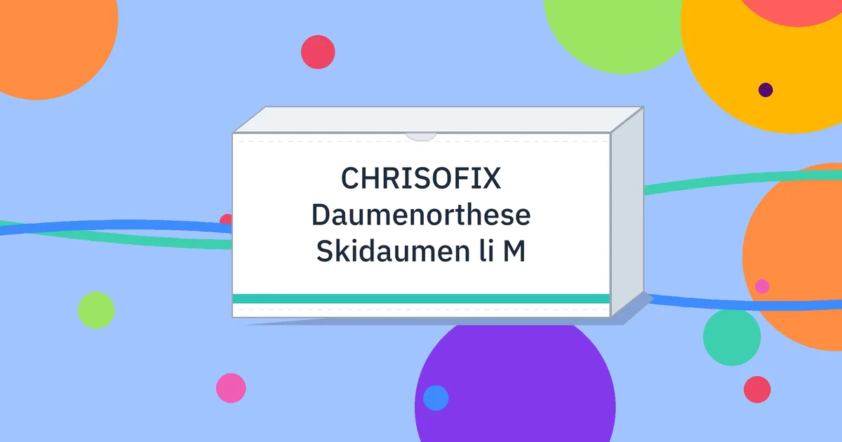 Symbolbild: Packung mit der Aufschrift CHRISOFIX Daumenorthese Skidaumen li M (PZN 17559970) – Verfügbarkeit und Bezug in Apotheken in Frankfurt am Main