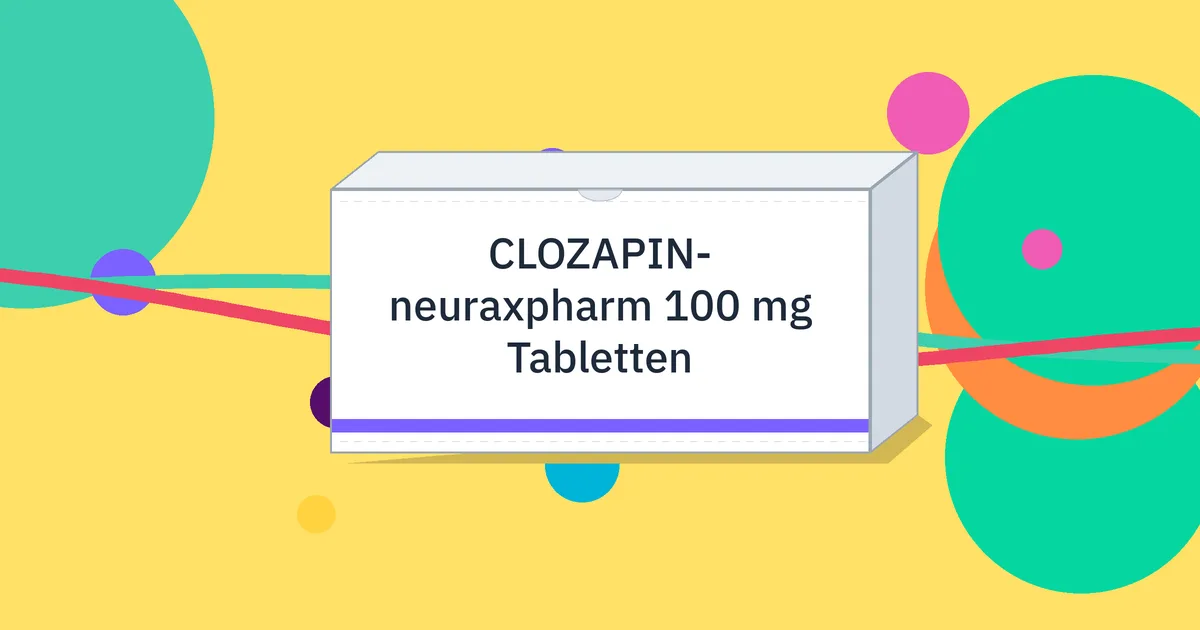 Symbolbild: Packung mit der Aufschrift CLOZAPIN-neuraxpharm 100 mg Tabletten (PZN 00557168) – Verfügbarkeit und Bezug in Apotheken in Frankfurt am Main
