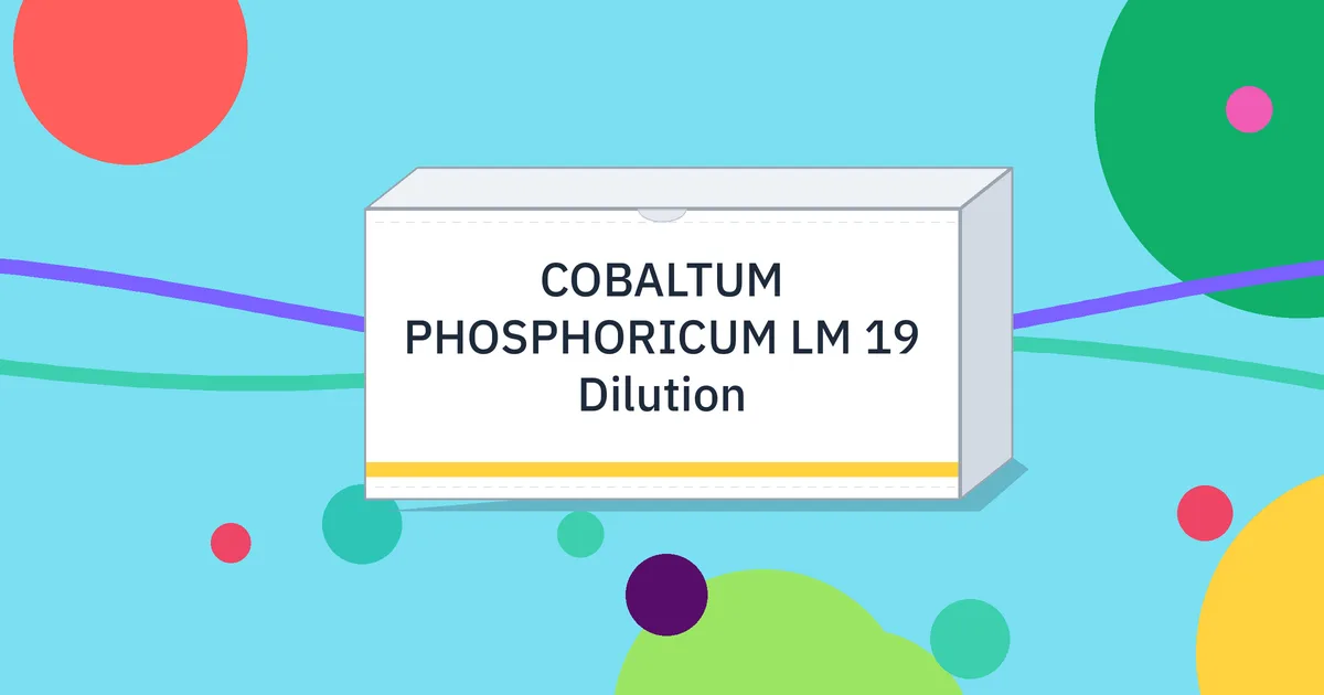 Symbolbild: Packung mit der Aufschrift COBALTUM PHOSPHORICUM LM 19 Dilution (PZN 12824143) – Verfügbarkeit und Bezug in Apotheken in Frankfurt am Main