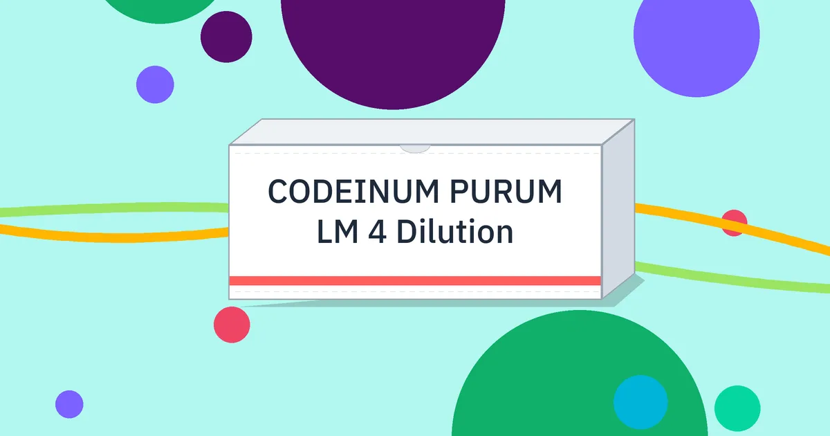 Symbolbild: Packung mit der Aufschrift CODEINUM PURUM LM 4 Dilution (PZN 12830327) – Verfügbarkeit und Bezug in Apotheken in Frankfurt am Main