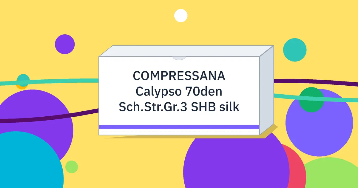Symbolbild: Packung mit der Aufschrift COMPRESSANA Calypso 70den Sch.Str.Gr.3 SHB silk (PZN 08910919) – Verfügbarkeit und Bezug in Apotheken in Frankfurt am Main