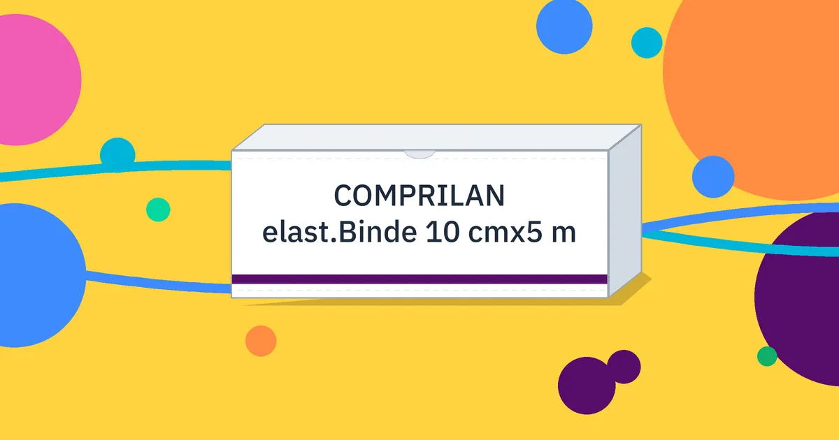 Symbolbild: Packung mit der Aufschrift COMPRILAN elast.Binde 10 cmx5 m (PZN 15886794) – Verfügbarkeit und Bezug in Apotheken in Frankfurt am Main