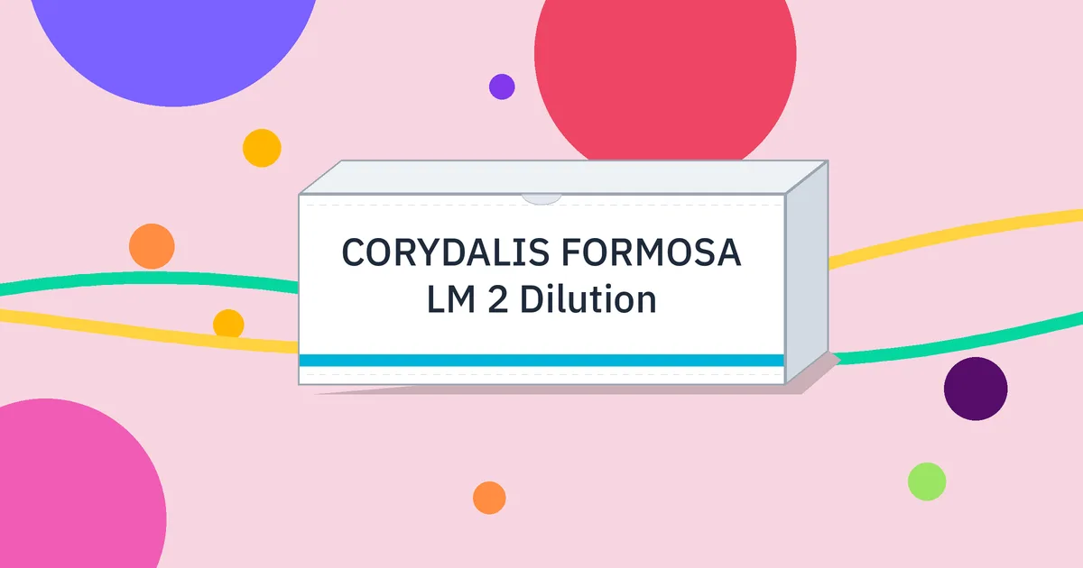 Symbolbild: Packung mit der Aufschrift CORYDALIS FORMOSA LM 2 Dilution (PZN 13453878) – Verfügbarkeit und Bezug in Apotheken in Frankfurt am Main