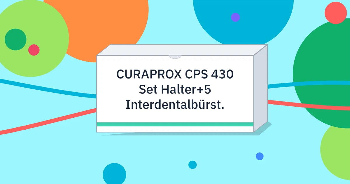 Symbolbild: Packung mit der Aufschrift CURAPROX CPS 430 Set Halter+5 Interdentalbürst. (PZN 08700323) – Verfügbarkeit und Bezug in Apotheken in Frankfurt am Main
