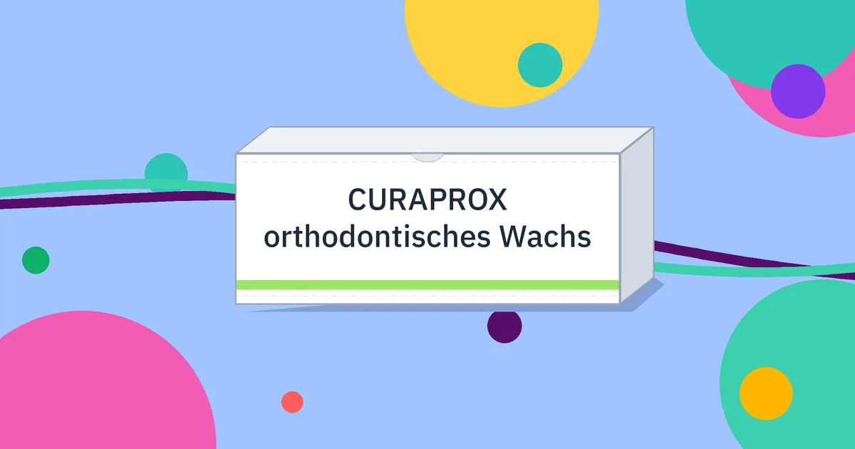 Symbolbild: Packung mit der Aufschrift CURAPROX orthodontisches Wachs (PZN 10280650) – Verfügbarkeit und Bezug in Apotheken in Frankfurt am Main