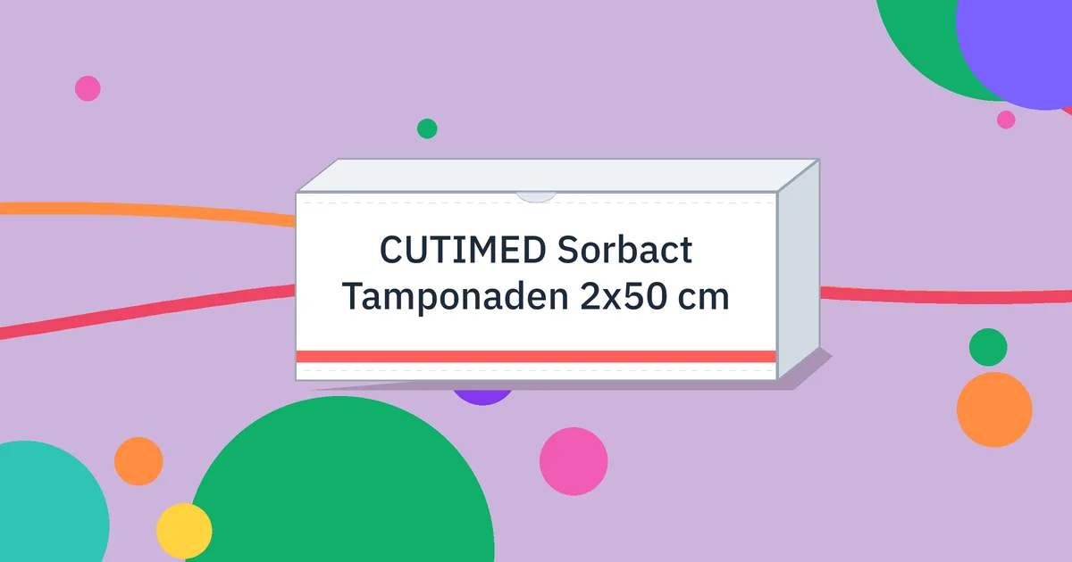 Symbolbild: Packung mit der Aufschrift CUTIMED Sorbact Tamponaden 2x50 cm (PZN 18059413) – Verfügbarkeit und Bezug in Apotheken in Frankfurt am Main