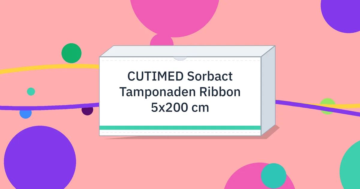 Symbolbild: Packung mit der Aufschrift CUTIMED Sorbact Tamponaden Ribbon 5x200 cm (PZN 20114390) – Verfügbarkeit und Bezug in Apotheken in Frankfurt am Main