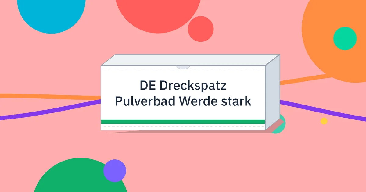 Symbolbild: Packung mit der Aufschrift DE Dreckspatz Pulverbad Werde stark (PZN 11648483) – Verfügbarkeit und Bezug in Apotheken in Frankfurt am Main