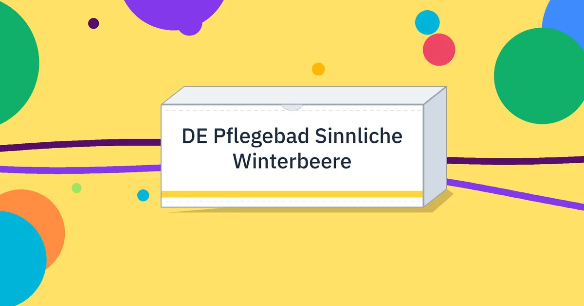 Symbolbild: Packung mit der Aufschrift DE Pflegebad Sinnliche Winterbeere (PZN 16697090) – Verfügbarkeit und Bezug in Apotheken in Frankfurt am Main