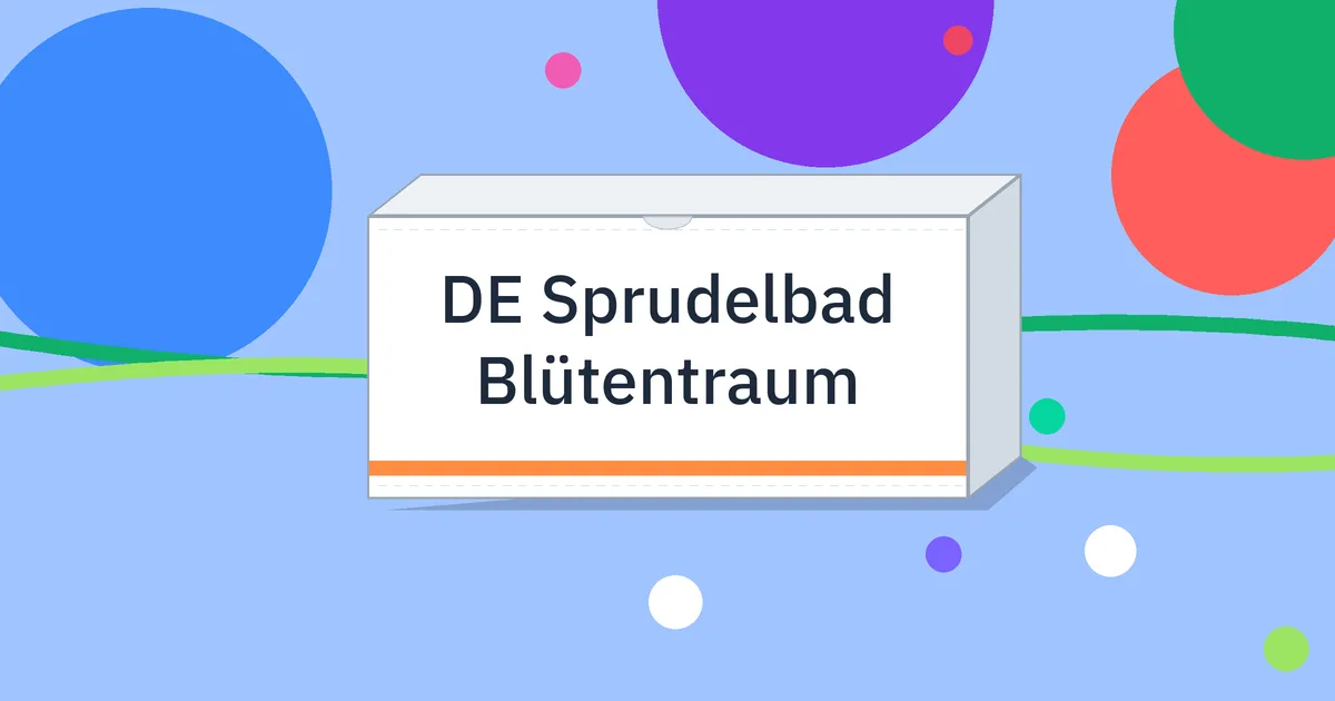 Symbolbild: Packung mit der Aufschrift DE Sprudelbad Blütentraum (PZN 13922480) – Verfügbarkeit und Bezug in Apotheken in Frankfurt am Main