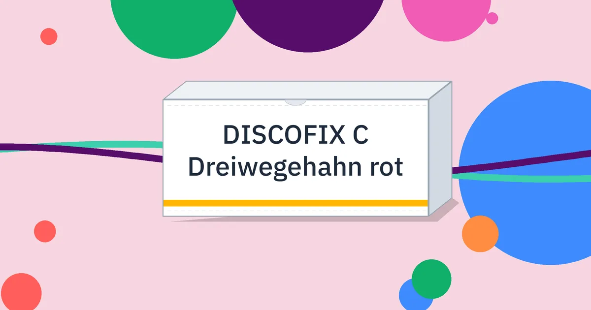 Symbolbild: Packung mit der Aufschrift DISCOFIX C Dreiwegehahn rot (PZN 19768117) – Verfügbarkeit und Bezug in Apotheken in Frankfurt am Main