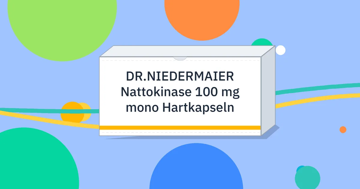 Symbolbild: Packung mit der Aufschrift DR.NIEDERMAIER Nattokinase 100 mg mono Hartkapseln (PZN 19645099) – Verfügbarkeit und Bezug in Apotheken in Frankfurt am Main
