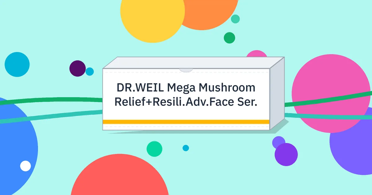 Symbolbild: Packung mit der Aufschrift DR.WEIL Mega Mushroom Relief+Resili.Adv.Face Ser. (PZN 18863322) – Verfügbarkeit und Bezug in Apotheken in Frankfurt am Main
