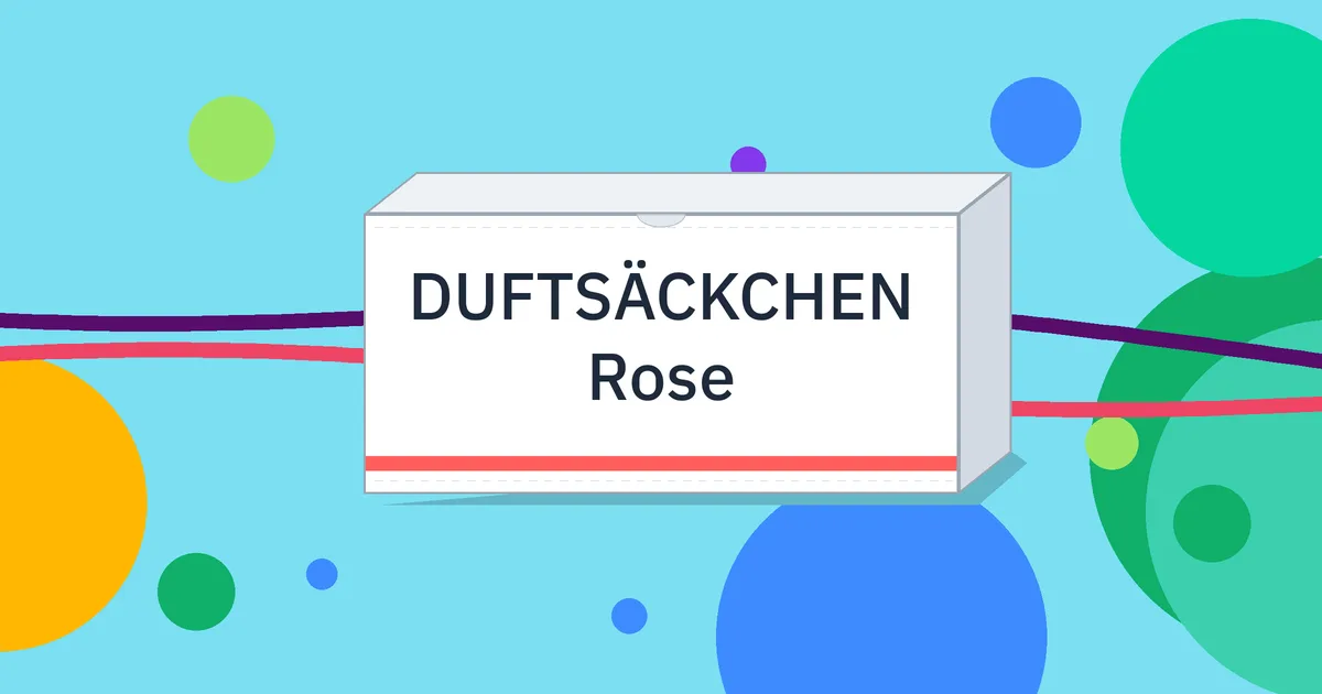 Symbolbild: Packung mit der Aufschrift DUFTSÄCKCHEN Rose (PZN 01422105) – Verfügbarkeit und Bezug in Apotheken in Frankfurt am Main
