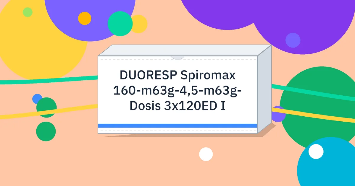 Symbolbild: Packung mit der Aufschrift DUORESP Spiromax 160-m63g-4,5-m63g-Dosis 3x120ED I (PZN 12607865) – Verfügbarkeit und Bezug in Apotheken in Frankfurt am Main