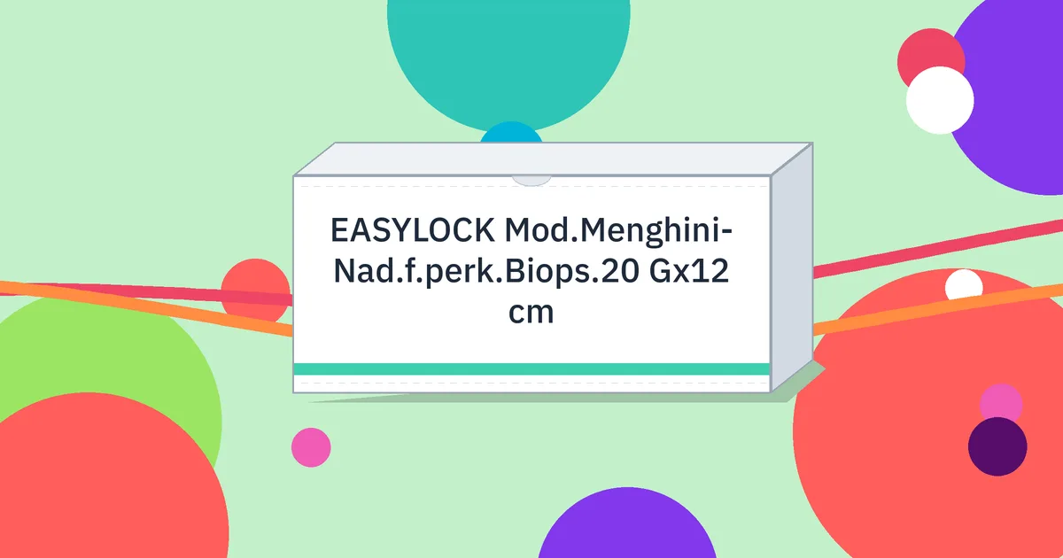 Symbolbild: Packung mit der Aufschrift EASYLOCK Mod.Menghini-Nad.f.perk.Biops.20 Gx12 cm (PZN 16362366) – Verfügbarkeit und Bezug in Apotheken in Frankfurt am Main