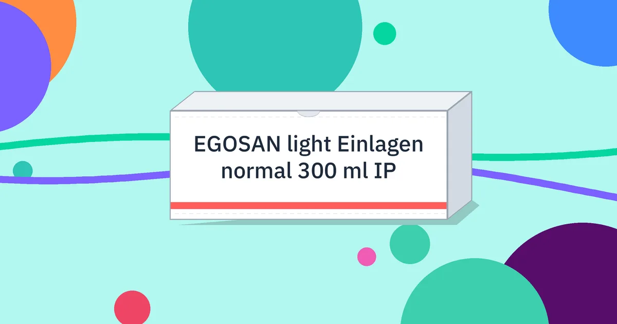 Symbolbild: Packung mit der Aufschrift EGOSAN light Einlagen normal 300 ml IP (PZN 16803706) – Verfügbarkeit und Bezug in Apotheken in Frankfurt am Main