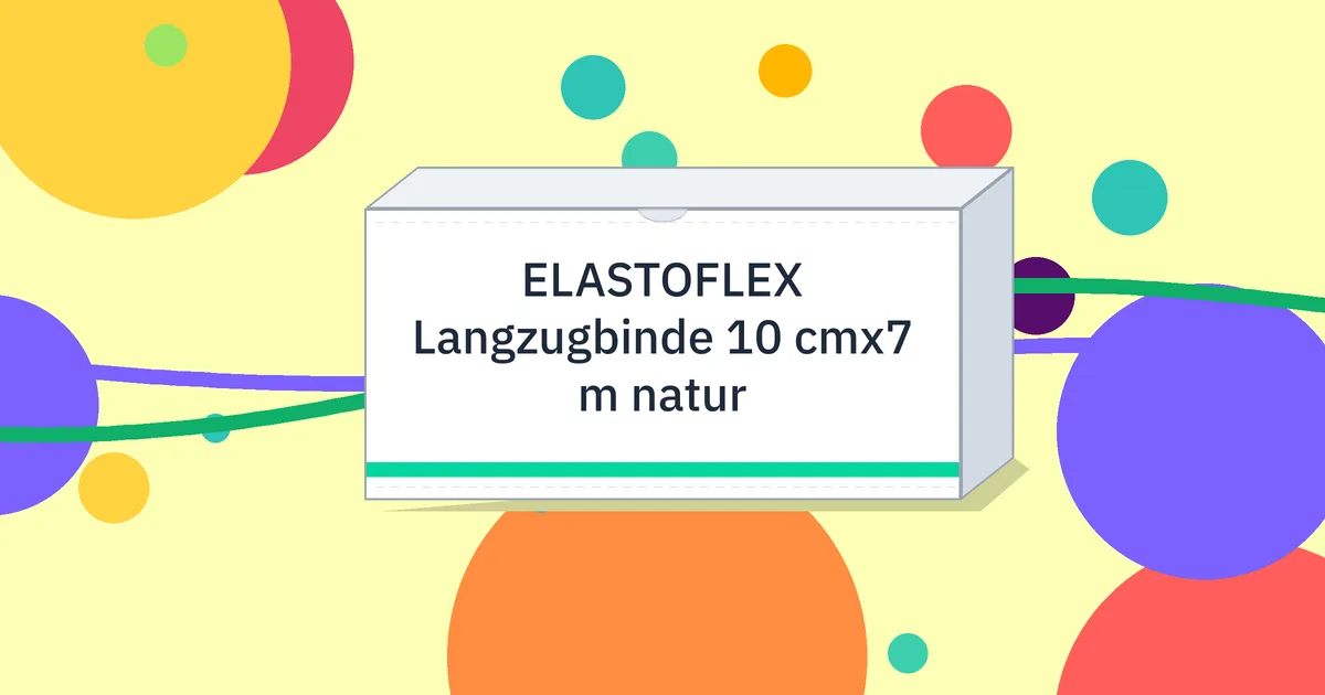 Symbolbild: Packung mit der Aufschrift ELASTOFLEX Langzugbinde 10 cmx7 m natur (PZN 17176252) – Verfügbarkeit und Bezug in Apotheken in Frankfurt am Main