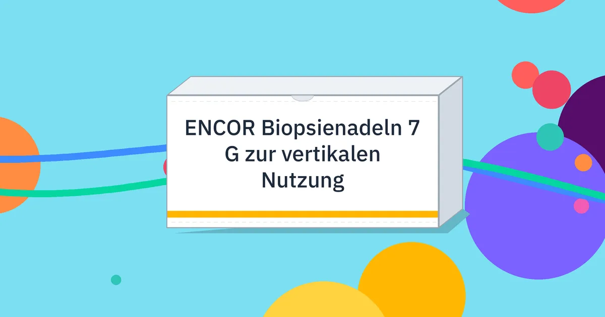 Symbolbild: Packung mit der Aufschrift ENCOR Biopsienadeln 7 G zur vertikalen Nutzung (PZN 03575994) – Verfügbarkeit und Bezug in Apotheken in Frankfurt am Main