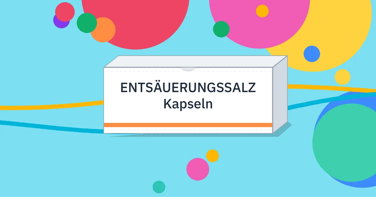 Symbolbild: Packung mit der Aufschrift ENTSÄUERUNGSSALZ Kapseln (PZN 17146297) – Verfügbarkeit und Bezug in Apotheken in Frankfurt am Main