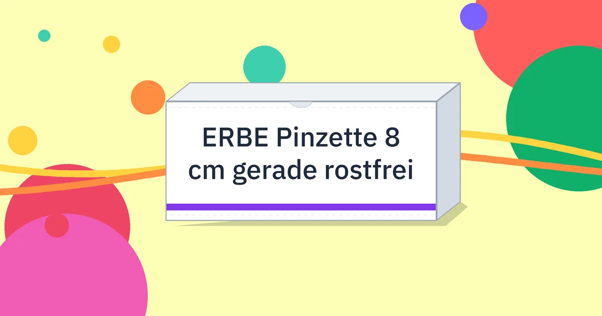 Symbolbild: Packung mit der Aufschrift ERBE Pinzette 8 cm gerade rostfrei (PZN 20052996) – Verfügbarkeit und Bezug in Apotheken in Frankfurt am Main