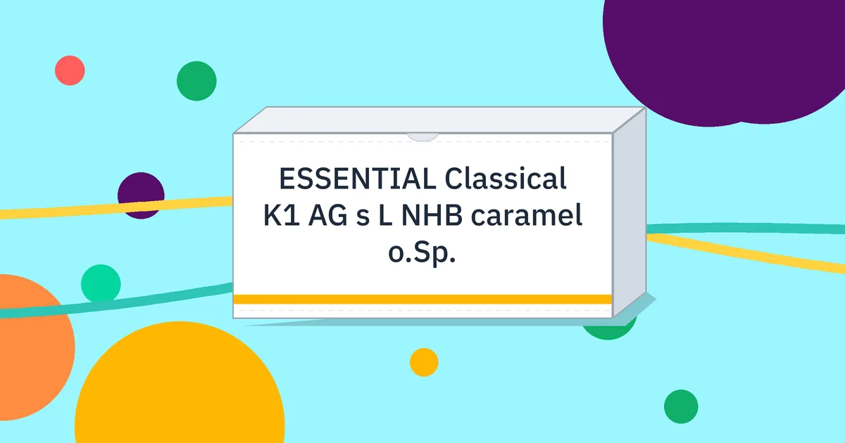 Symbolbild: Packung mit der Aufschrift ESSENTIAL Classical K1 AG s L NHB caramel o.Sp. (PZN 17010244) – Verfügbarkeit und Bezug in Apotheken in Frankfurt am Main