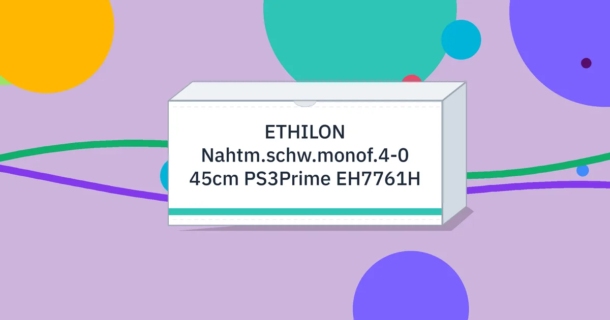 Symbolbild: Packung mit der Aufschrift ETHILON Nahtm.schw.monof.4-0 45cm PS3Prime EH7761H (PZN 19883864) – Verfügbarkeit und Bezug in Apotheken in Frankfurt am Main