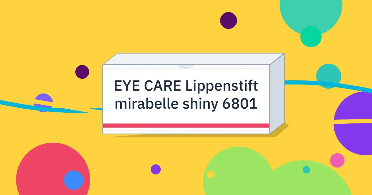 Symbolbild: Packung mit der Aufschrift EYE CARE Lippenstift mirabelle shiny 6801 (PZN 19690651) – Verfügbarkeit und Bezug in Apotheken in Frankfurt am Main